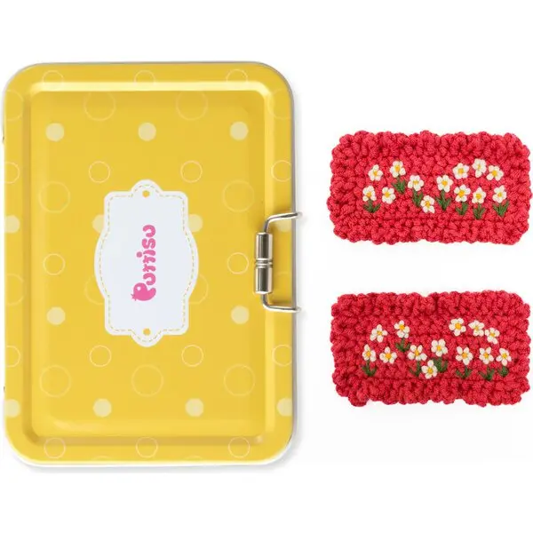 PUTTISU Floral Snap Clip Set - Red