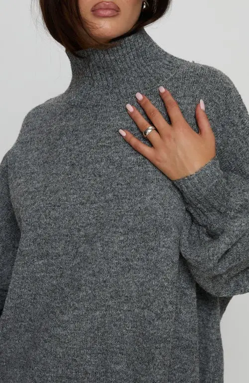 Princess Polly Patrizia Turtleneck Sweater - Grey
