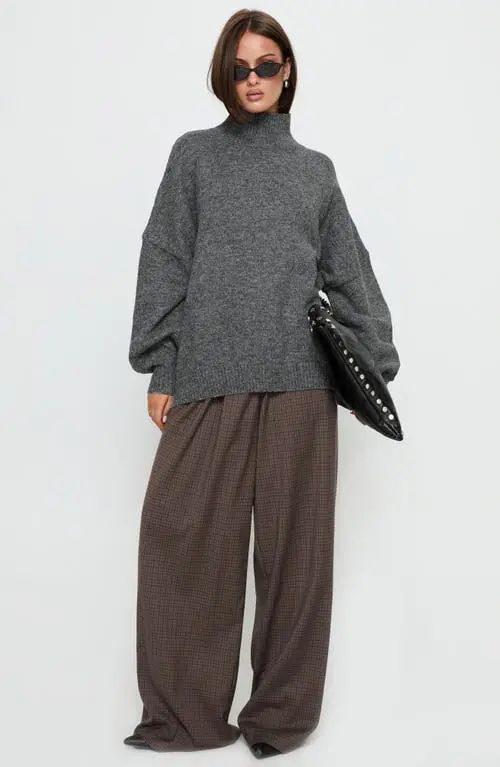 Princess Polly Patrizia Turtleneck Sweater - Grey