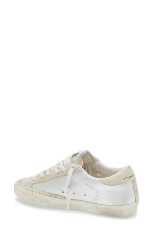 GOLDEN GOOSE Super-star Leather And Suede Sneakers - Silver/grey