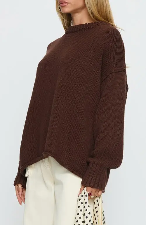Princess Polly Wilda Oversized Cotton Crewneck Sweater