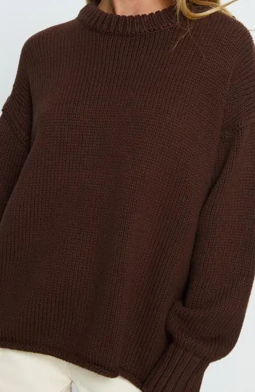 Princess Polly Wilda Oversized Cotton Crewneck Sweater