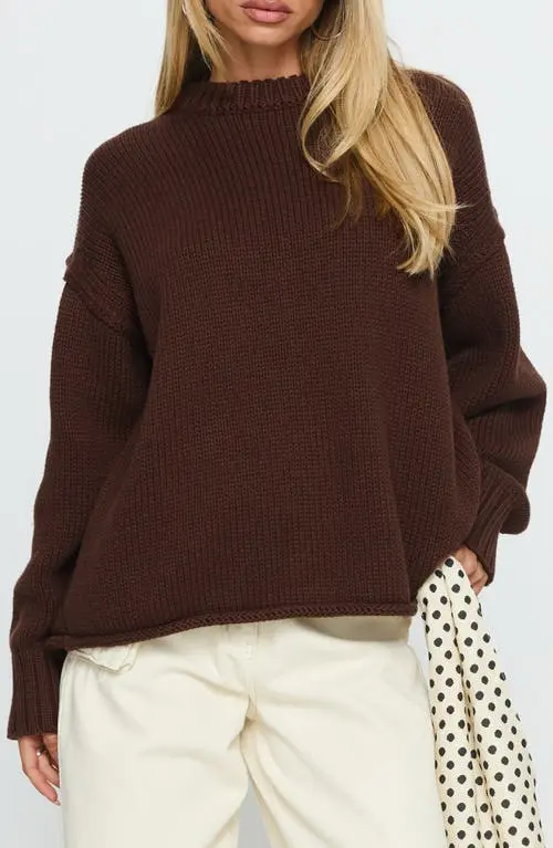 Princess Polly Wilda Oversized Cotton Crewneck Sweater