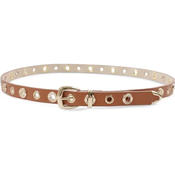 PETIT MOMENTS Rivet Studded Belt - Brown/gold