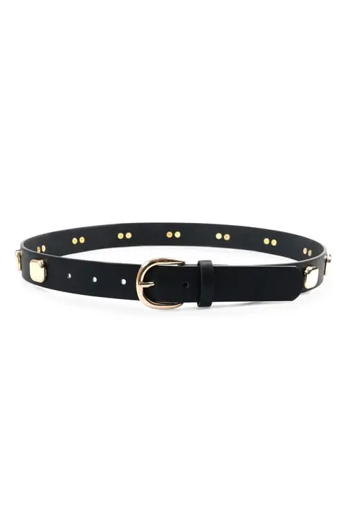 PETIT MOMENTS Studded Buckle Belt - Black/gold