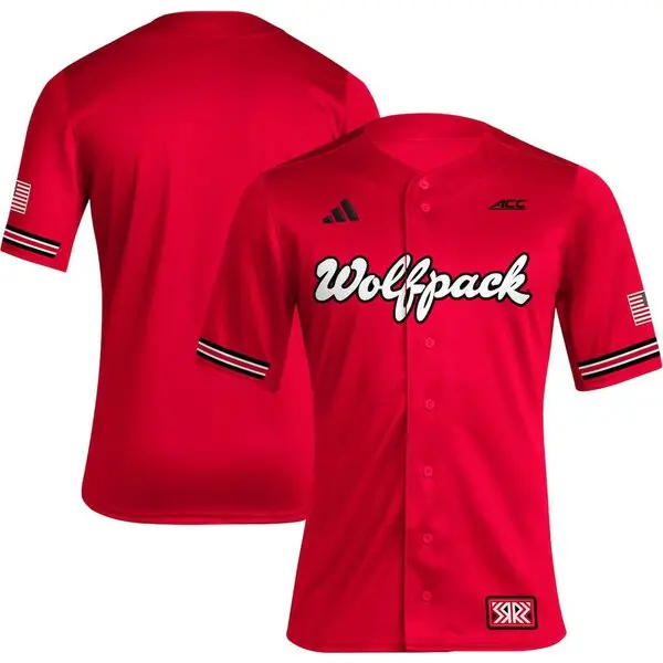 Adidas Nc State Wolfpack Reverse Retro Replica Baseball Jersey - Red