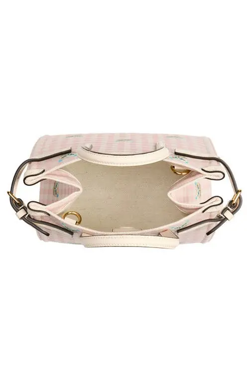 Valentino Garavani Small Antibes Gingham Canvas Tote - Ivory/multi