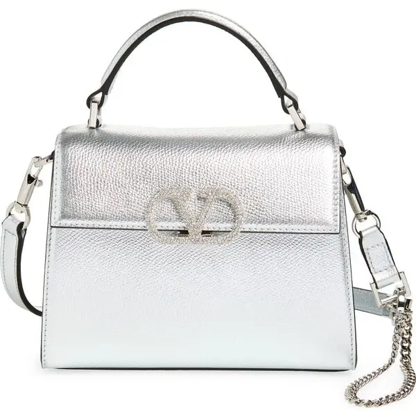 Valentino Garavani Mini Vsling Top Handle Bag - Silver Lilac