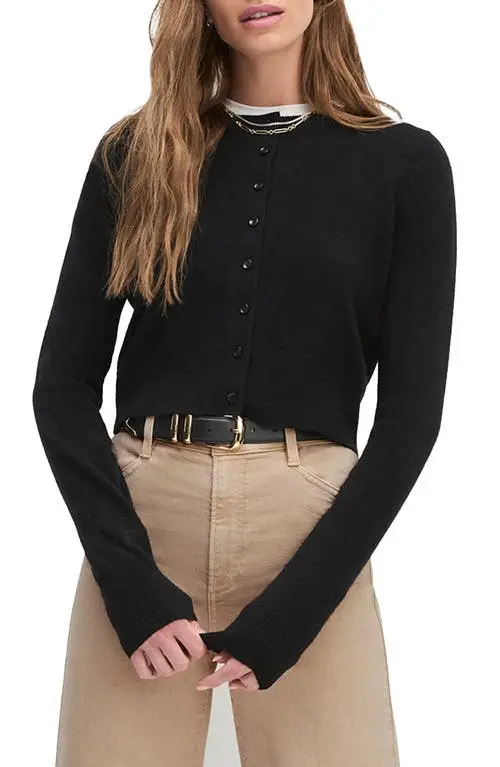 FAVORITE DAUGHTER Rebecca Crop Cashmere Cardigan - Black