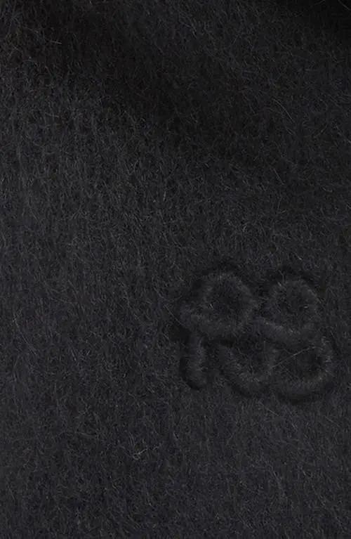 Ruslan Baginskiy Monogram Embroidered Fringe Scarf - Black