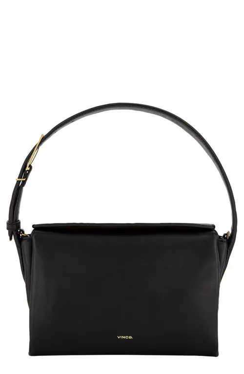 Vince Boxy Nappa Leather Shoulder Bag - Black