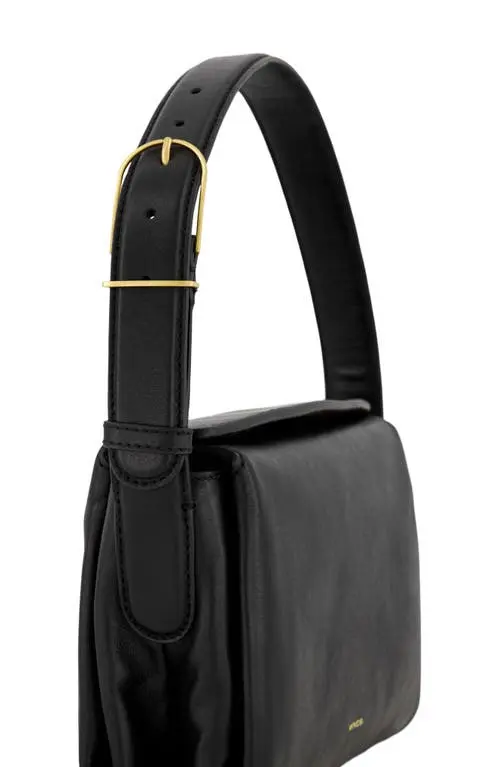 Vince Boxy Nappa Leather Shoulder Bag - Black