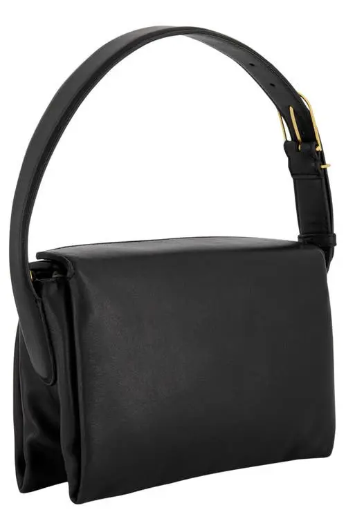 Vince Boxy Nappa Leather Shoulder Bag - Black