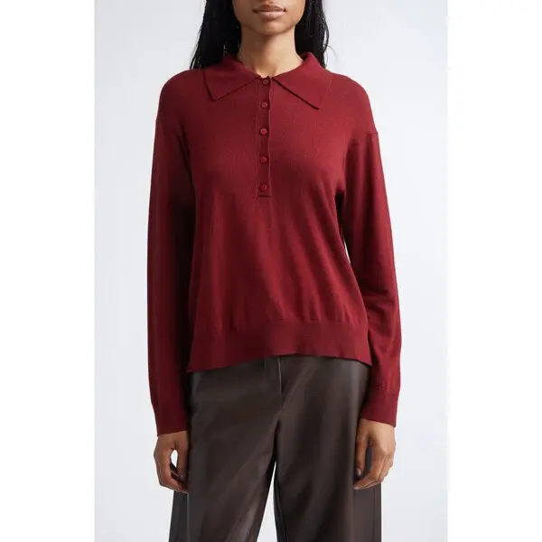 Max Mara Frisia Wool Polo Sweater - Raspberry