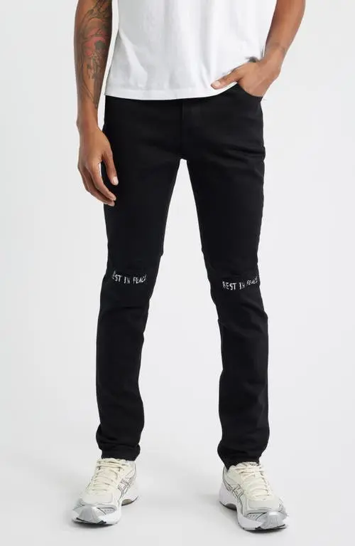 RtA Bryant Ripped Skinny Jeans - Black Rest In Peace
