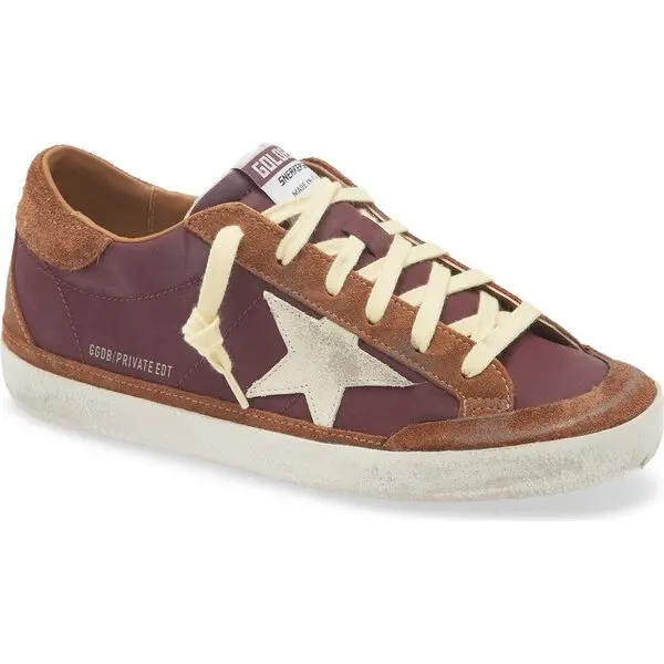 GOLDEN GOOSE Super-star Sneakers - Bordeaux/brown/beige