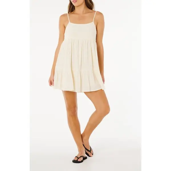 Rip Curl Classic Surf Tiered Cotton Sundress - Bone