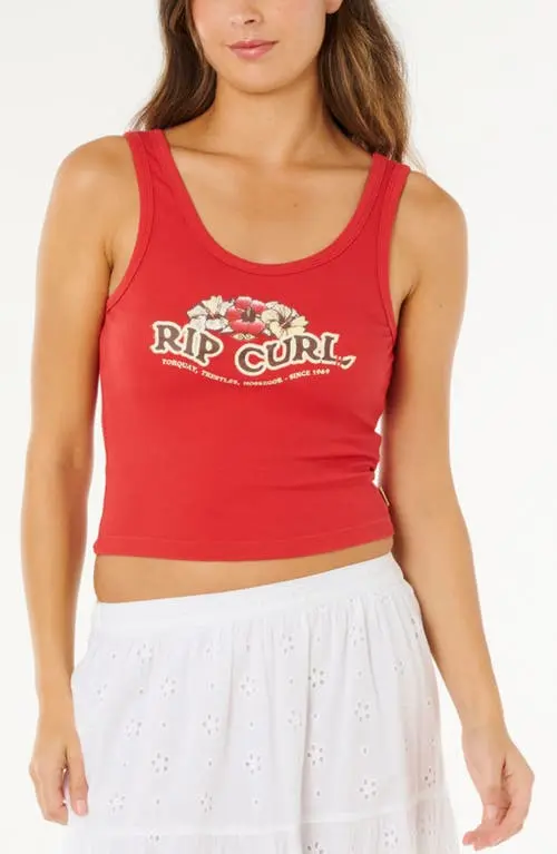 Rip Curl Bells Crop Graphic Tank - Deep Red