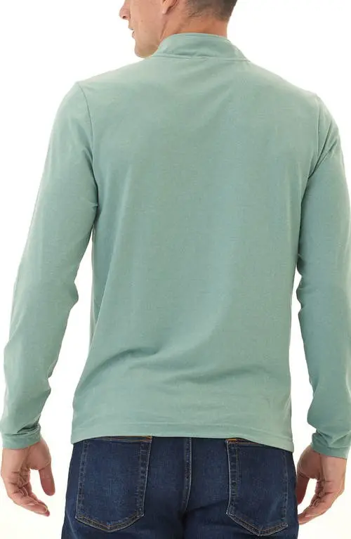 THREADS 4 THOUGHT Chest Stripe Quarter Zip Pullover - Heather Spearmint/serrano