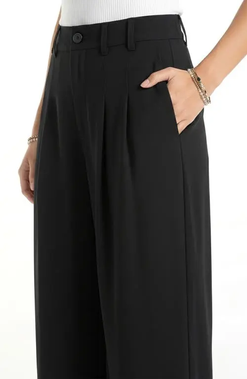 LIVERPOOL Pleated Wide Leg Ankle Pants