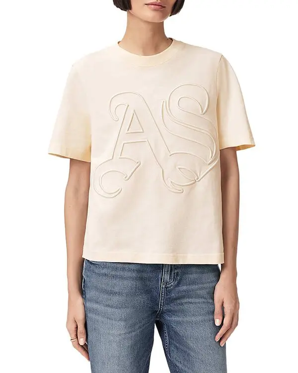 ALLSAINTS Lisa Embossed Tee - Pebble White