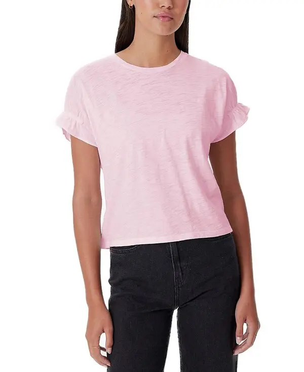 Goldie LeWinter Signature Slub Puff & Ruffle Sleeve T-shirt - Cherry Blossom