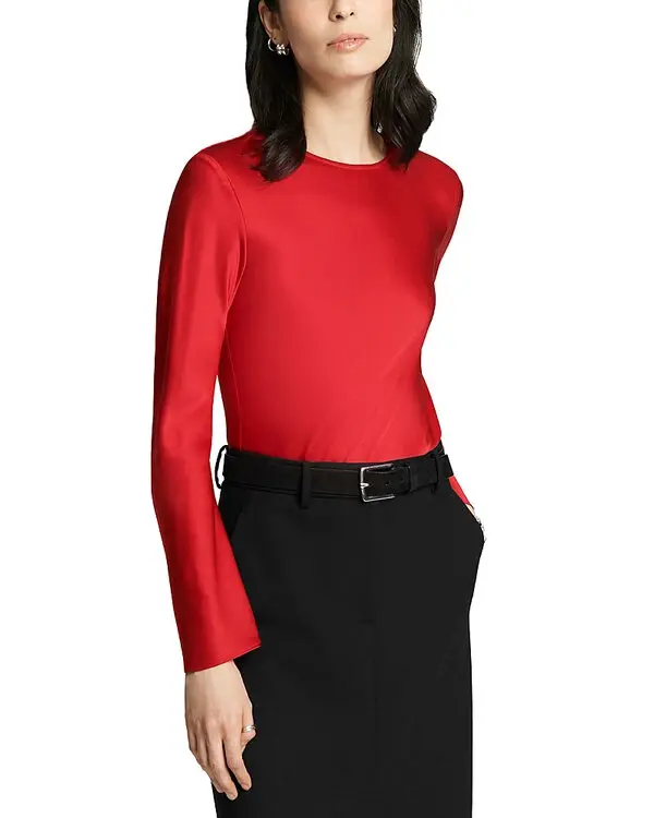 ARGENT Long Sleeve Silk Top