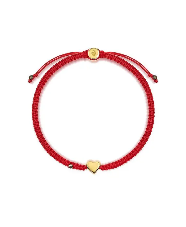 KARMA AND LUCK Red String Bracelet With Gold Heart Charm - Red/gold