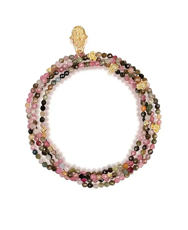 KARMA AND LUCK Peace And Protection Tourmaline Wrap Bracelet - Multicolor/gold
