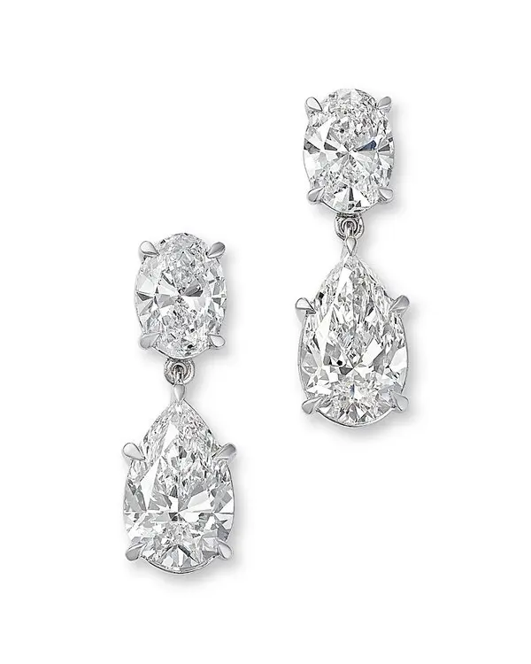 Bloomingdale'S Luxe Collection 14k 4.0 Tcw Lab Grown Diamond Drop Earrings - White Gold