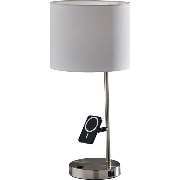 ADESSO Wyatt Supercharger Desk Lamp - Brushed Steel