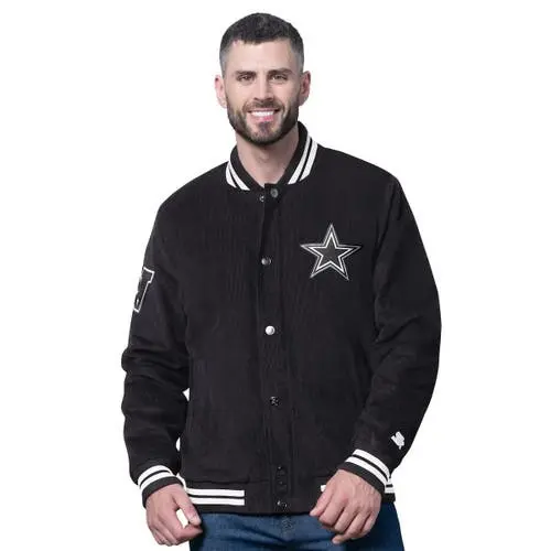 STARTER Dallas Cowboys Corduroy Varsity Jacket - Black
