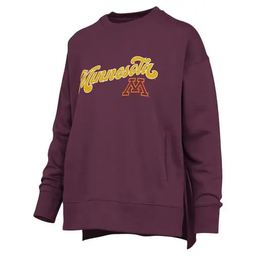 PRESSBOX Minnesota Golden Gophers Bonanza Chenille Harper Script Sweatshirt