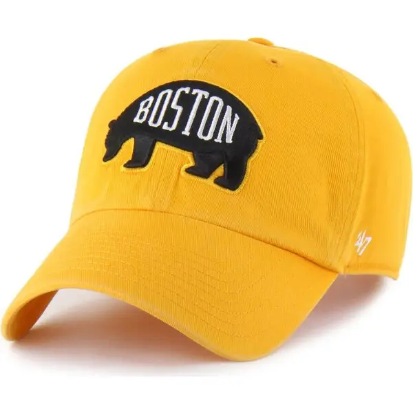 '47 Boston Bruins Core Logo Clean Up Adjustable Cap - Gold