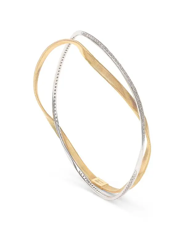 Marco Bicego 18k Yellow And White Diamond Bangle - Gold