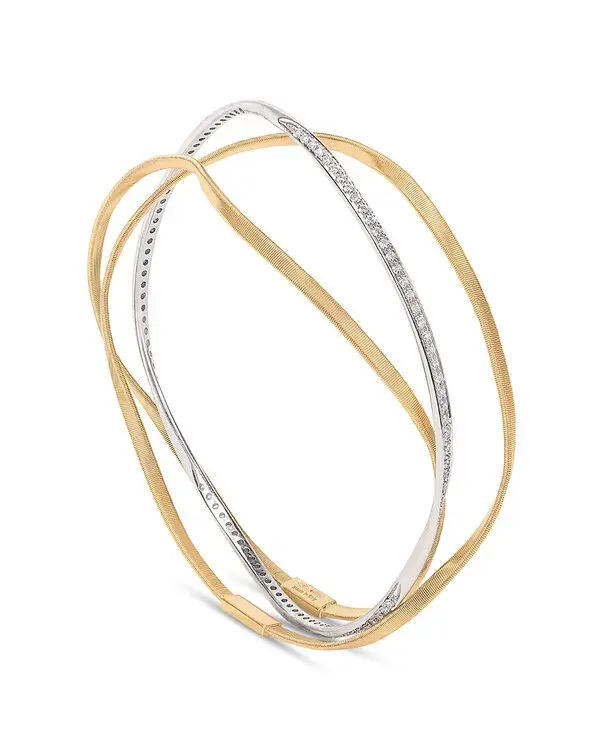 Marco Bicego 18k Gold And Diamond Bangle Bracelet - White/gold