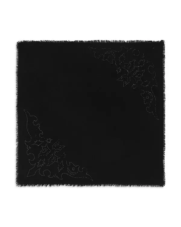 Zadig&Voltaire Stevie Strass Western Cashmere Scarf - Black
