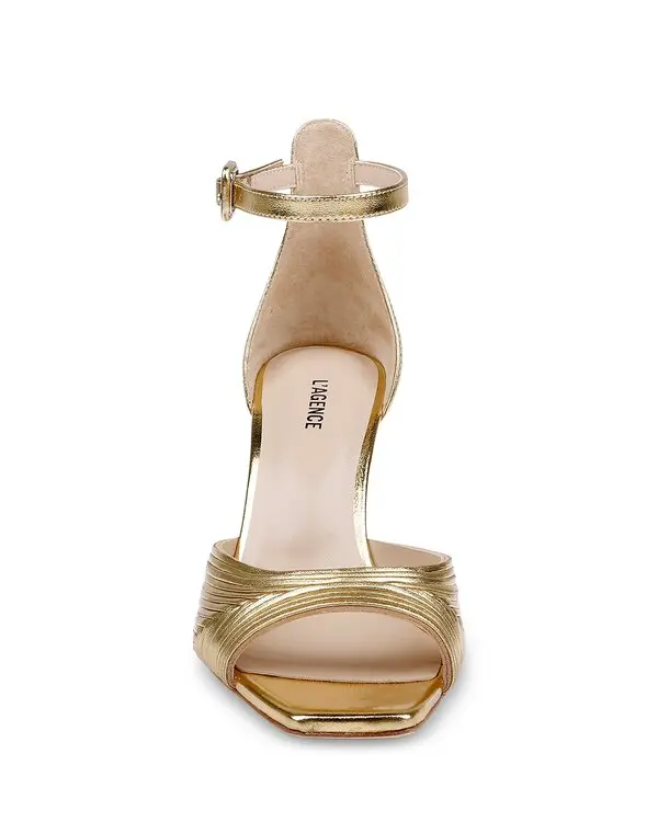 L'Agence Cici Metallic Leather Sandals
