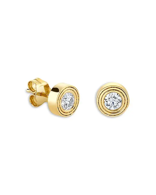 SYDNEY EVAN 14k Yellow Diamond Stud Earrings - Gold