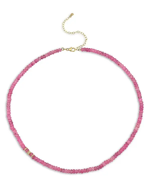 SYDNEY EVAN 14k Yellow Pink Sapphire And Diamond Collar Necklace - Gold