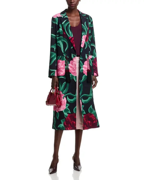 La DoubleJ Printed Duster Coat - Peony