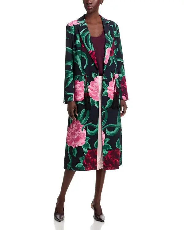 La DoubleJ Printed Duster Coat - Peony