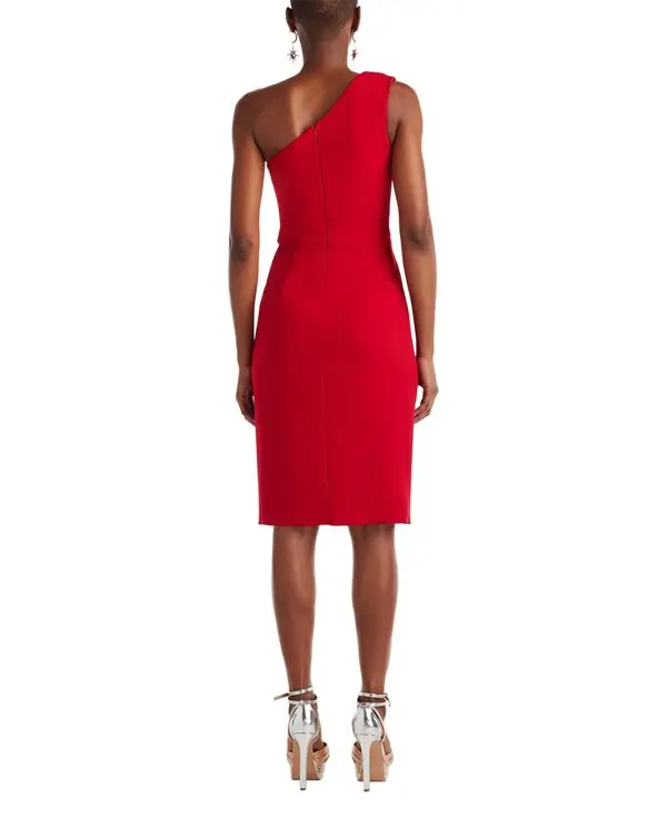 Tadashi Shoji Marston One-Shoulder Draped Cocktail Dress - Red