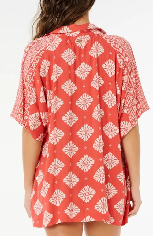 Rip Curl Ventura Print Camp Shirt - Red