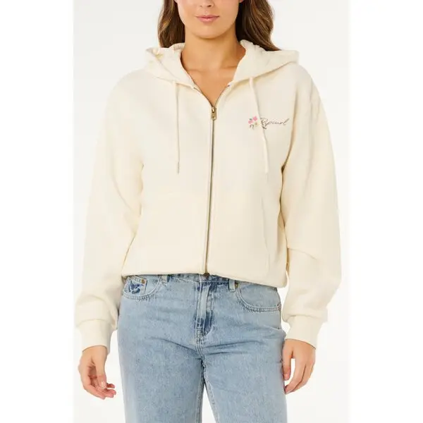 Rip Curl Cotton Blend Zip-up Hoodie - Bone