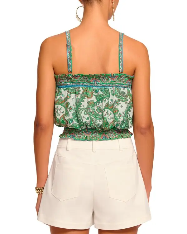 Ramy Brook Miley Paisley Smocked Top