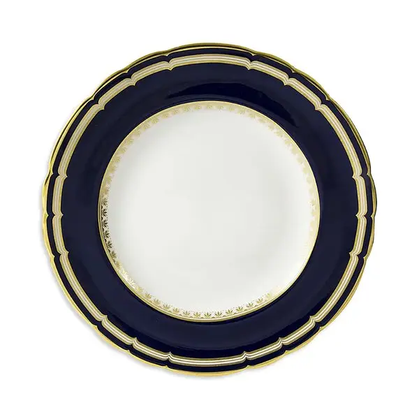 ROYAL CROWN DERBY Ashbourne Salad Plate - Navy Blue Gold