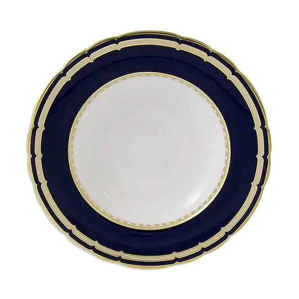 ROYAL CROWN DERBY Ashbourne Rim Soup Bowl - Navy Blue Gold