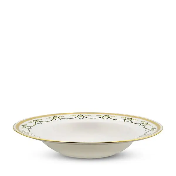 ROYAL CROWN DERBY Titanic Rim Soup Bowl - Green Gold