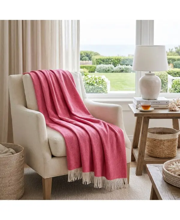 PRINCE OF SCOTS Herringbone Merino Wool Throw